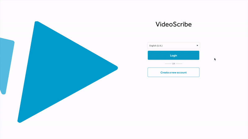Logging in to VideoScribe for desktop